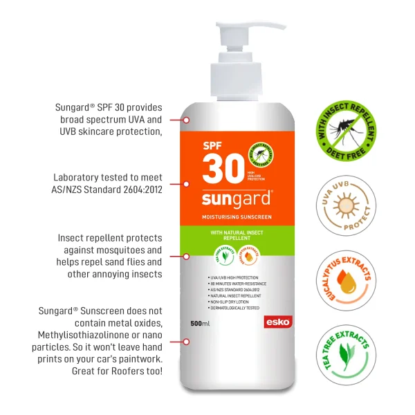 SunGard SPF30 Sunscreen with Insect Repellent, 500ml Pump