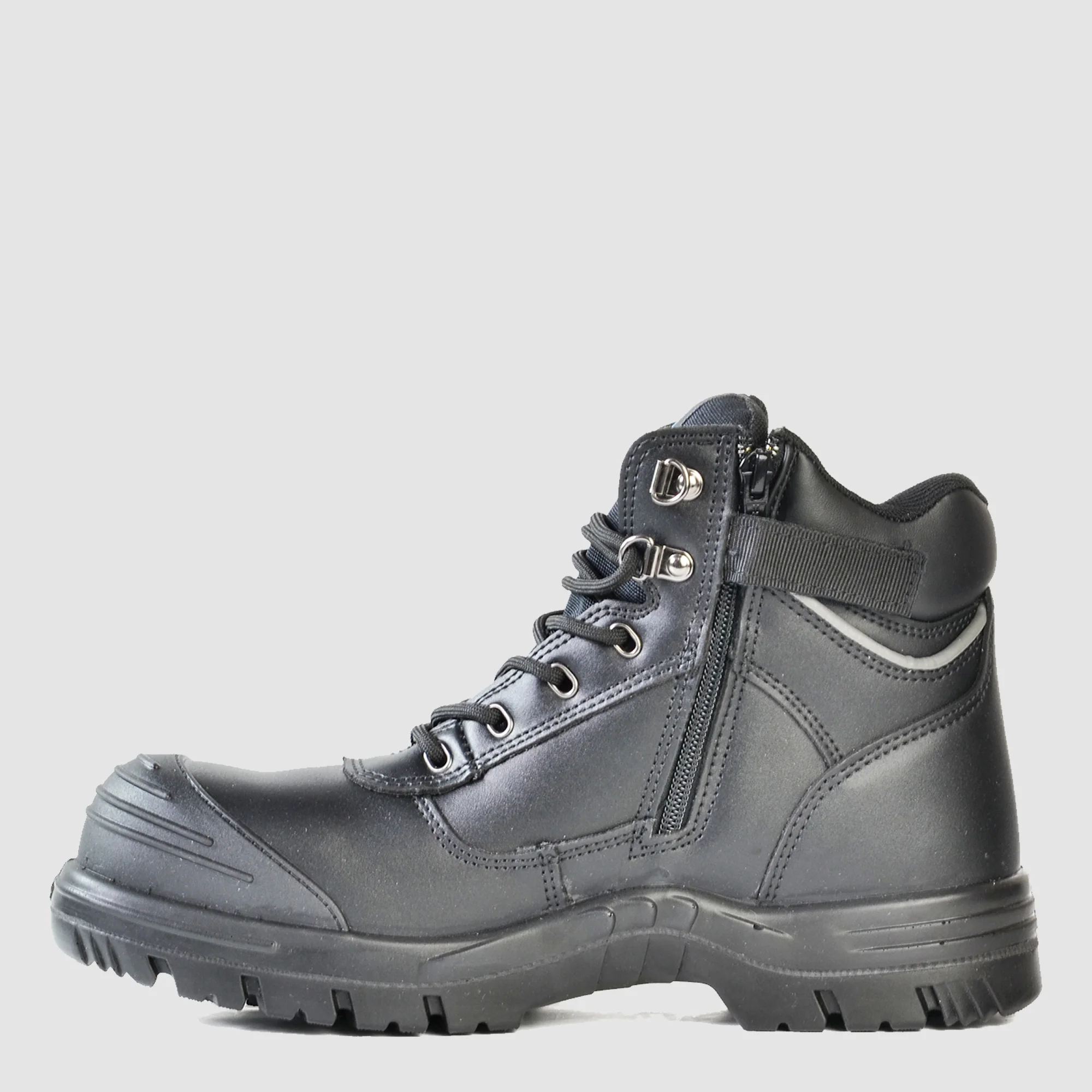 Bata Atlas Zip Lace Up Zip-Sided Black Safety Boot